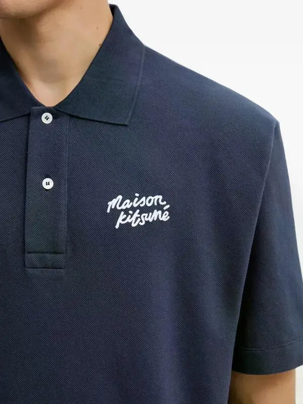 Maison Kitsuné Embroidered-logo Polo Shirt