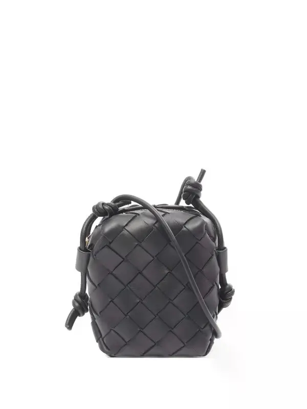 Bottega Veneta Intrecciato Leather Shoulder Bag - Black