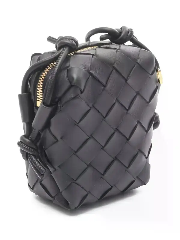 Bottega Veneta Intrecciato Leather Shoulder Bag - Black
