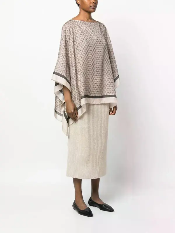 Brunello Cucinelli Geometric-pattern Silk Tunic