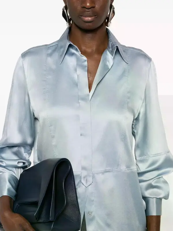 Brunello Cucinelli Long-sleeve Satin Shirt
