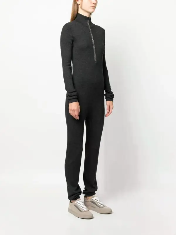 Brunello Cucinelli Ribbed Long-sleeve Jumpsuit
