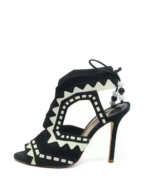 SOPHIA WEBSTER Suede Geometric Cut-out Lace-up Sandals