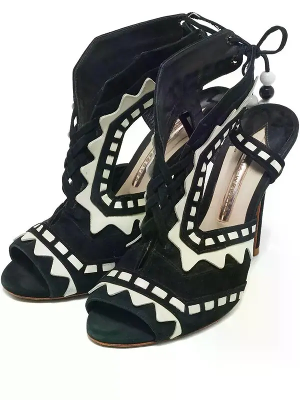 SOPHIA WEBSTER Suede Geometric Cut-out Lace-up Sandals