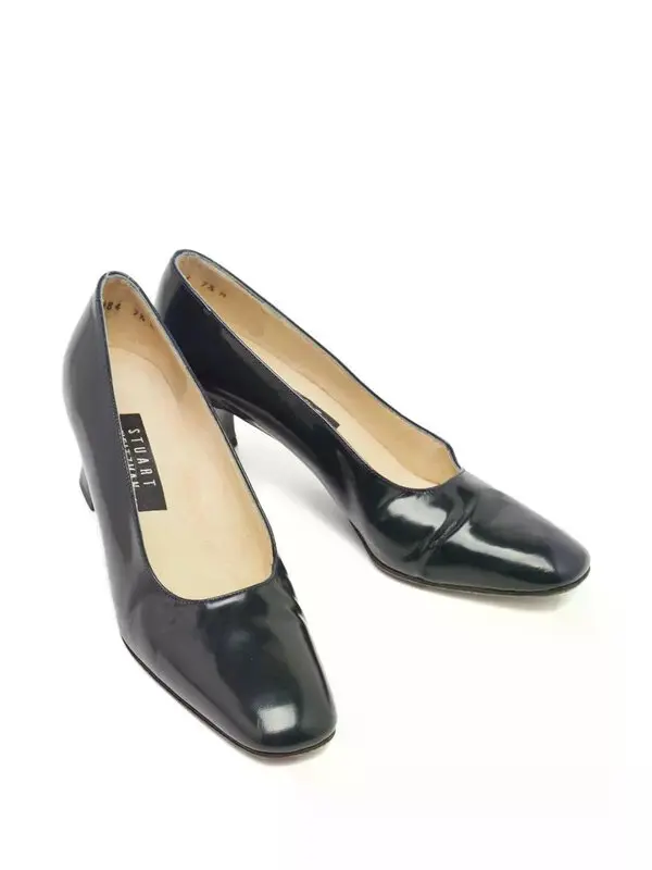 STUART WEITZMAN Patent Leather Block-heel Pumps