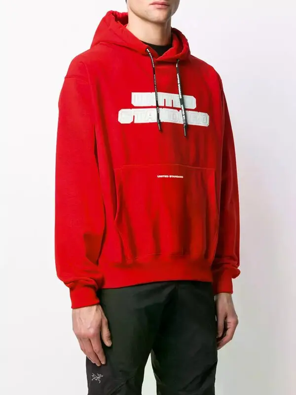 UNITED STANDARD Drawstring Logo Print Hoodie