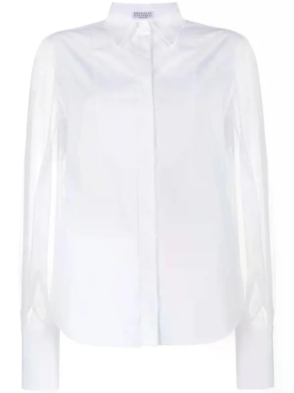 Brunello Cucinelli Monili-embellished Long-sleeve Shirt
