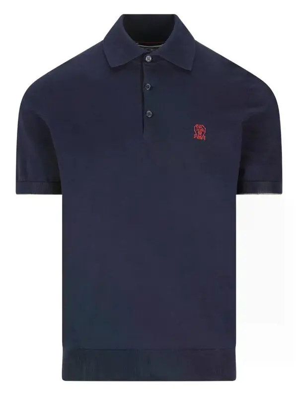 Brunello Cucinelli Embroidered-logo Polo Shirt