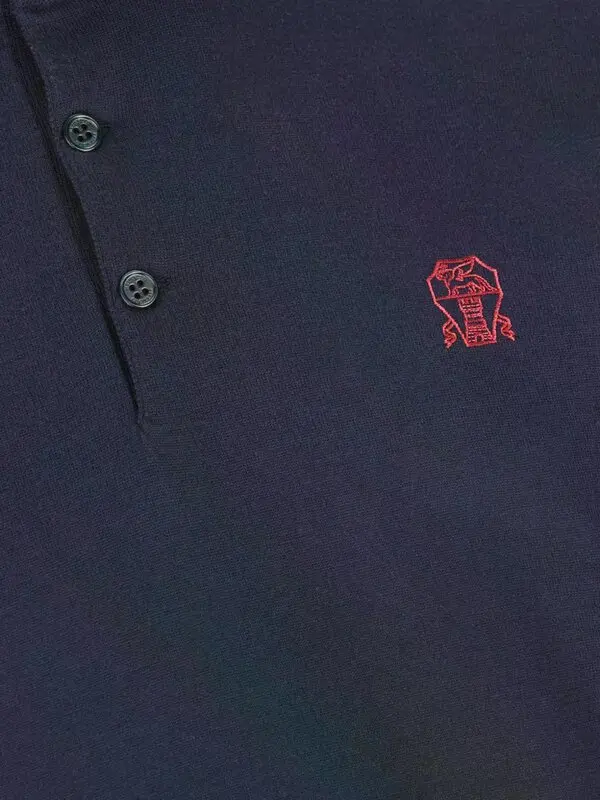 Brunello Cucinelli Embroidered-logo Polo Shirt