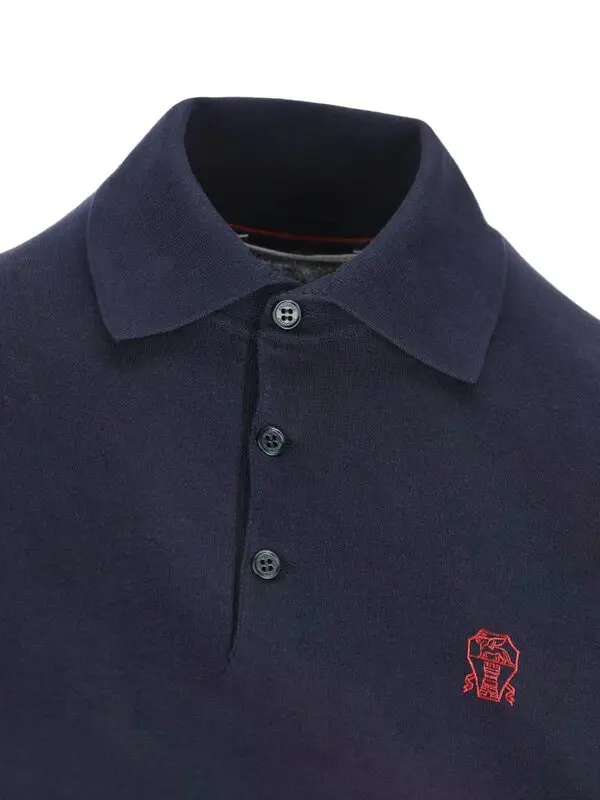 Brunello Cucinelli Embroidered-logo Polo Shirt