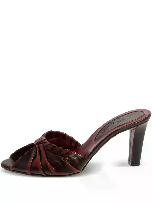 Saint Laurent 75mm Pleated Open-toe Sandals - Red