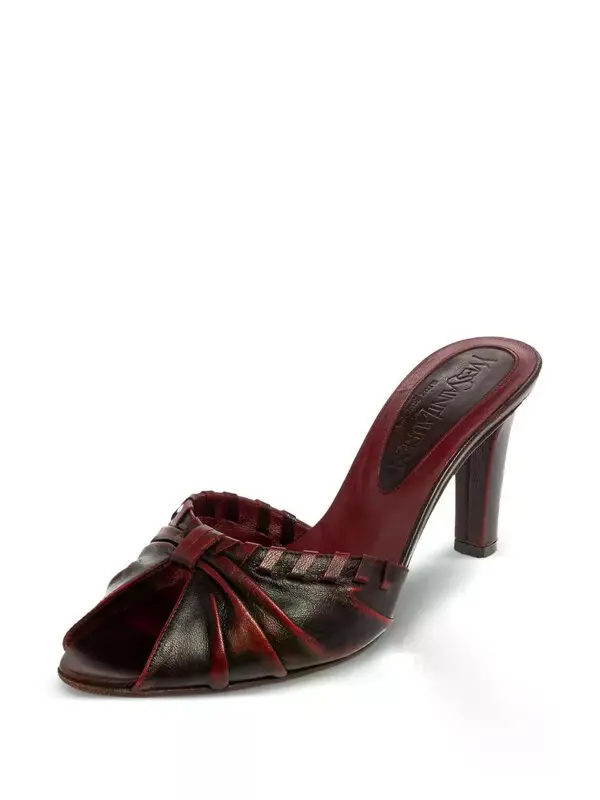 Saint Laurent 75mm Pleated Open-toe Sandals - Red