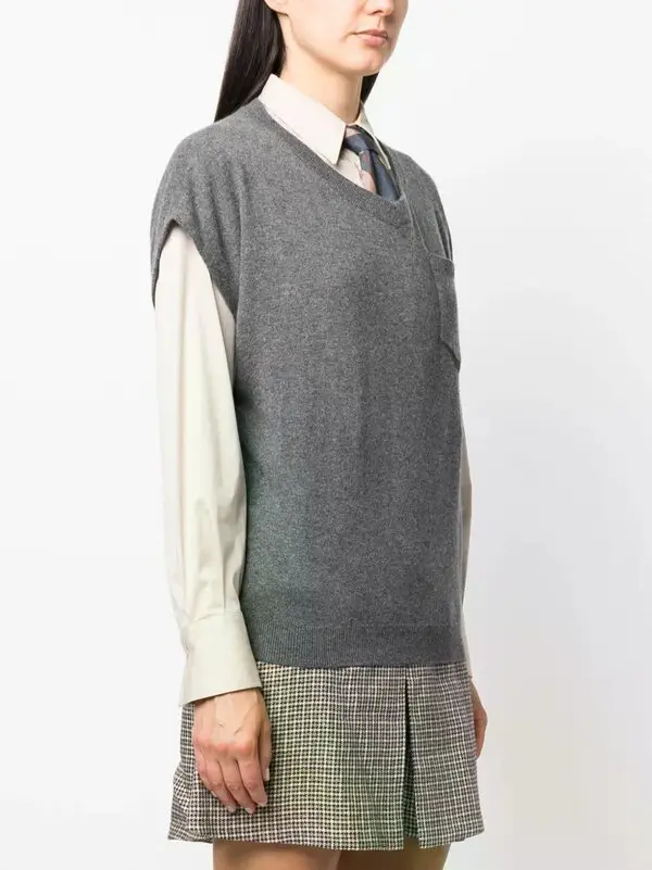 Brunello Cucinelli Cap-sleeve V-neck Cashmere Vest