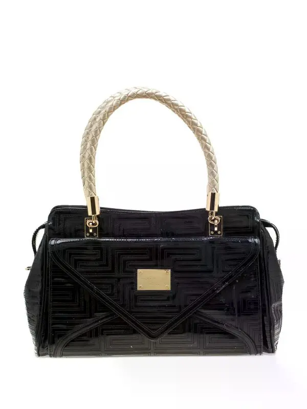 Versace Logo-plaque Leather Satchel Bag