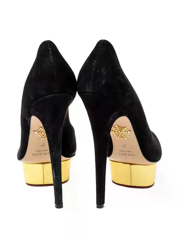 CHARLOTTE OLYMPIA Suede Platform Stiletto Pumps - Black