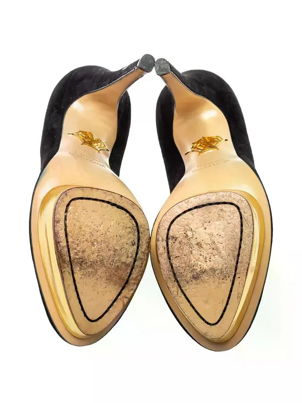 CHARLOTTE OLYMPIA Suede Platform Stiletto Pumps - Black