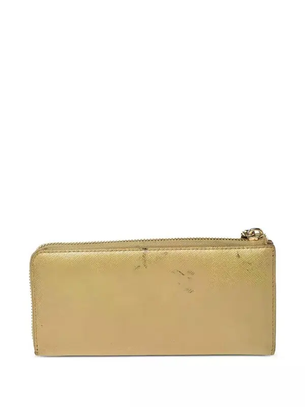 Dkny Pre-owned Zip Leather Continental Wallet - Neutrals