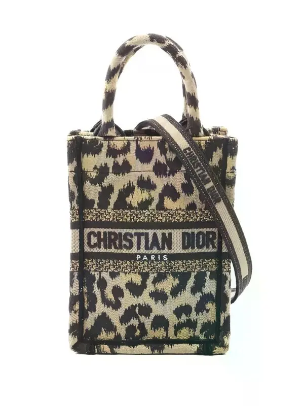 Dior 2010s Leopard Canvas Mini Book Tote