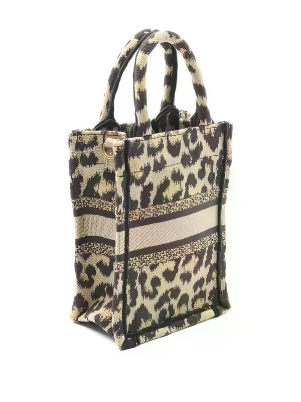 Dior 2010s Leopard Canvas Mini Book Tote