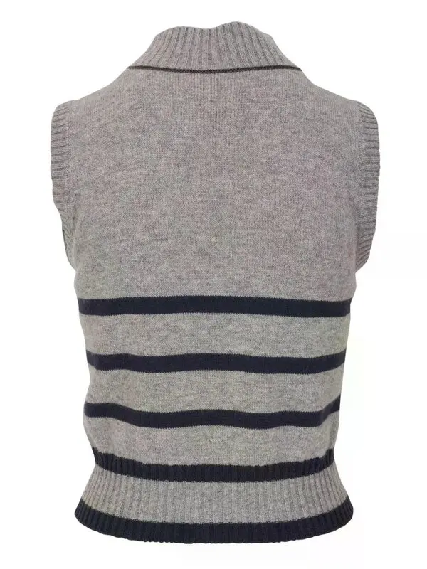Brunello Cucinelli Striped Sleeveless Cashmere Jumper