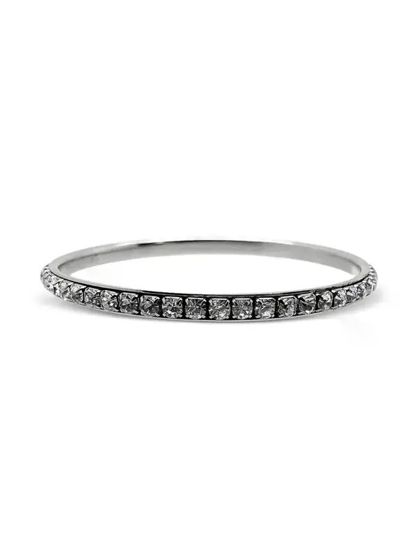 JENNIFER GIBSON JEWELLERY 1930s Art Deco Crystal-embellished Bangle Bracelet - Silver