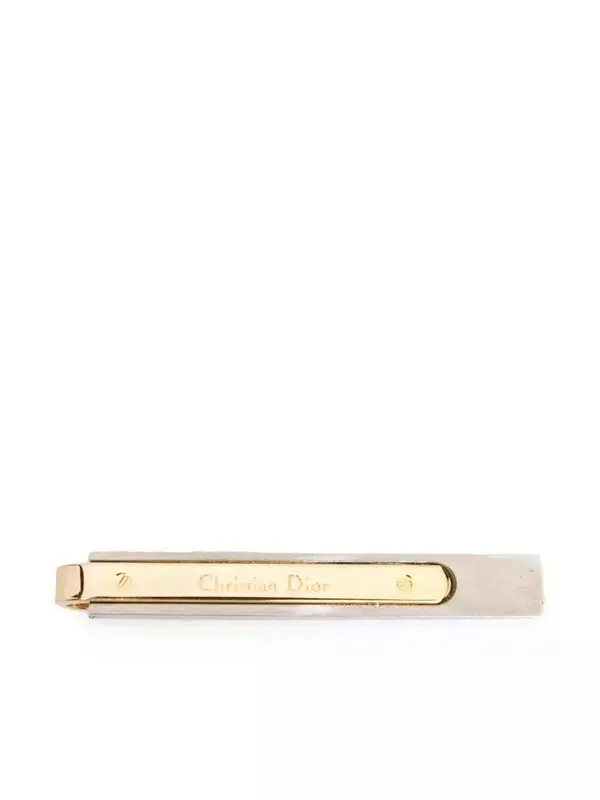 Dior 1980s Logo-engraved Tie Clip - Silver