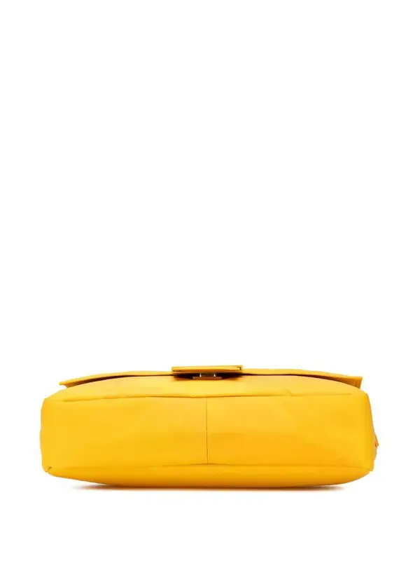 Fendi Large Econyl Nylon Baguette Satchel - Yellow