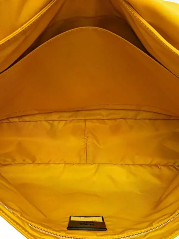 Fendi Large Econyl Nylon Baguette Satchel - Yellow