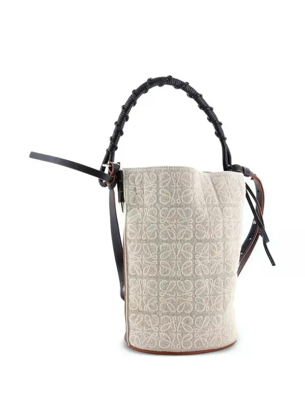 Loewe Gate Anagram Jacquard Canvas Bucket Bag - Black