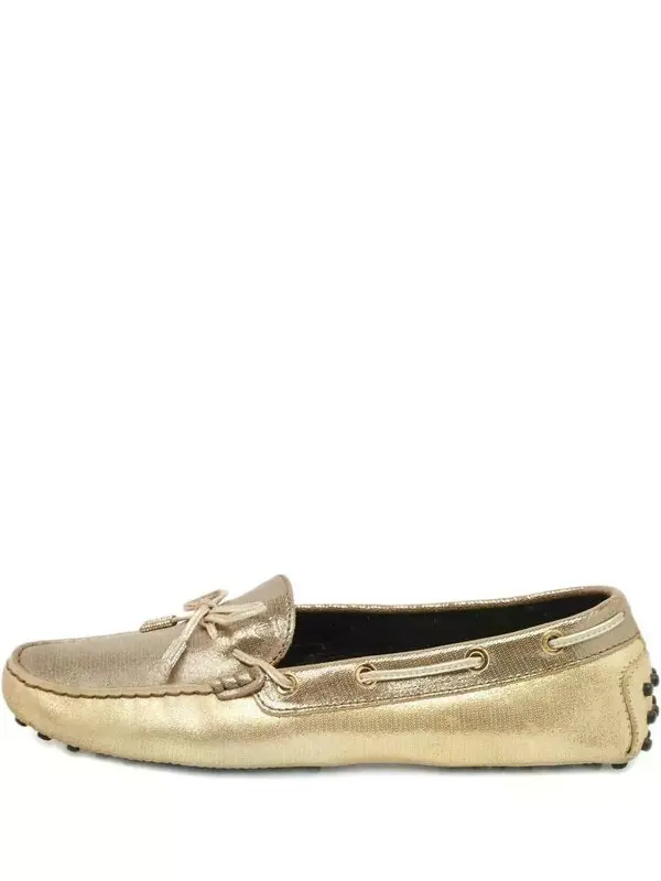 TOD'S Suede Loafers - Gold