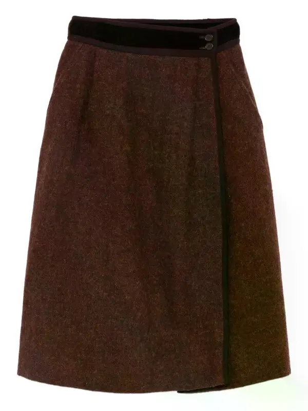 Saint Laurent 1970s Wool A-line Skirt