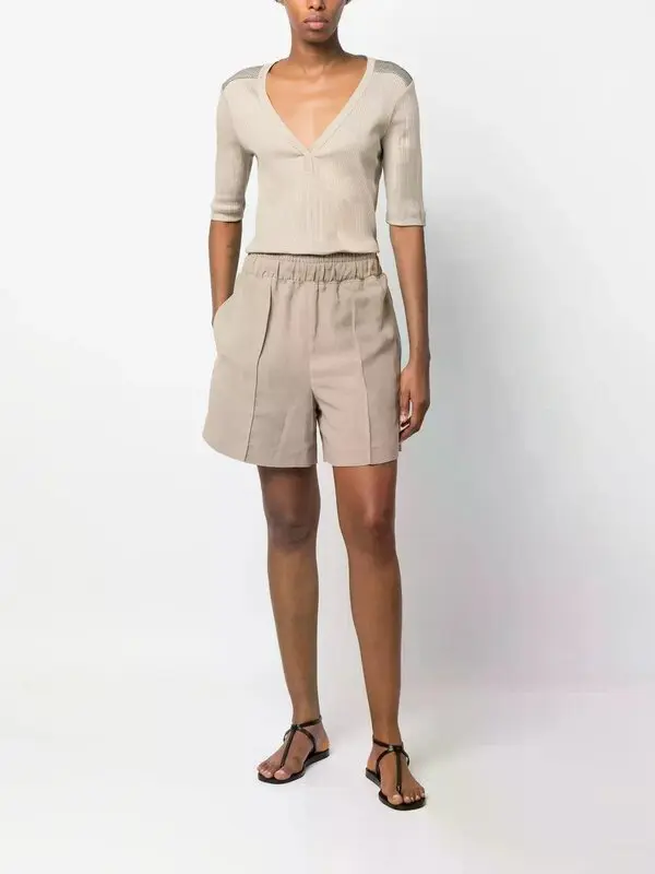 Brunello Cucinelli Ribbed V-neck T-shirt