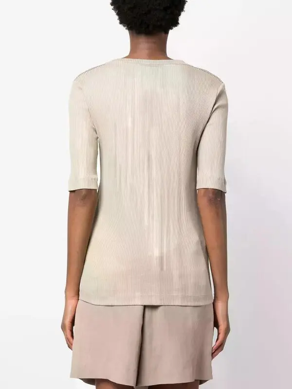 Brunello Cucinelli Ribbed V-neck T-shirt