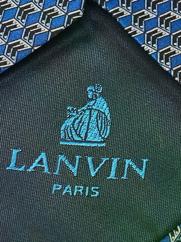 LANVIN Geometric-print Silk Tie