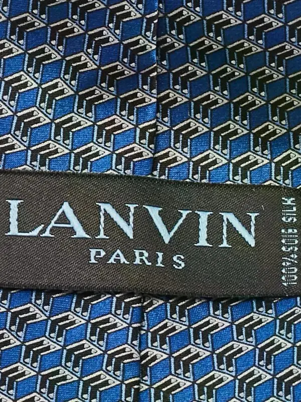 LANVIN Geometric-print Silk Tie
