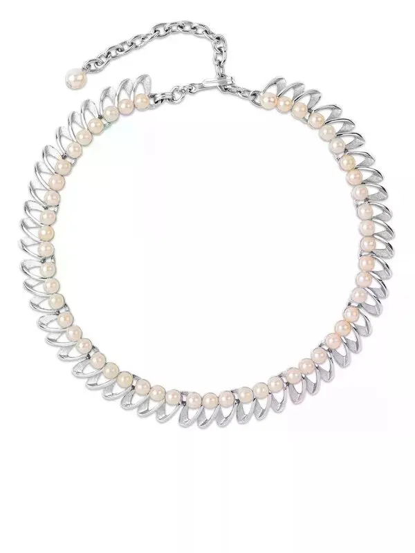 SUSAN CAPLAN 1960s Trifari Faux-pearl Necklace - Silver