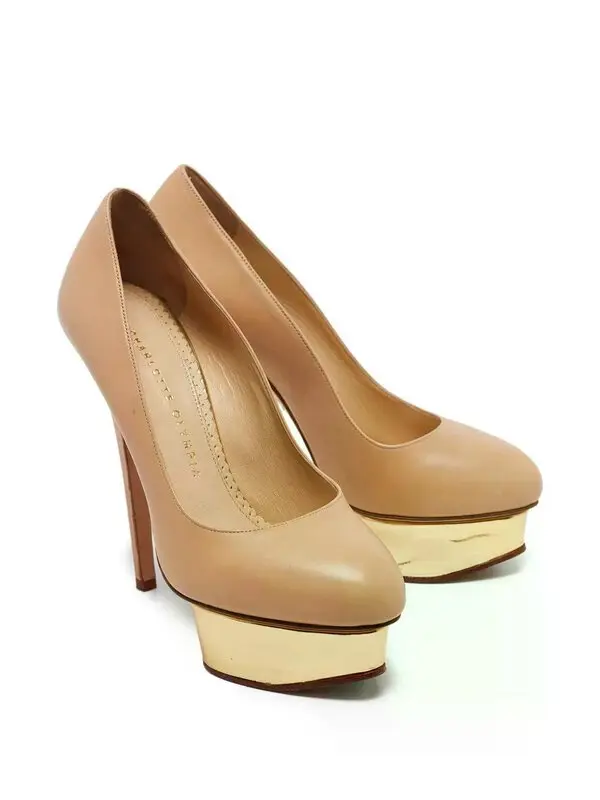 CHARLOTTE OLYMPIA 140mm Leather Platform Pumps - Neutrals