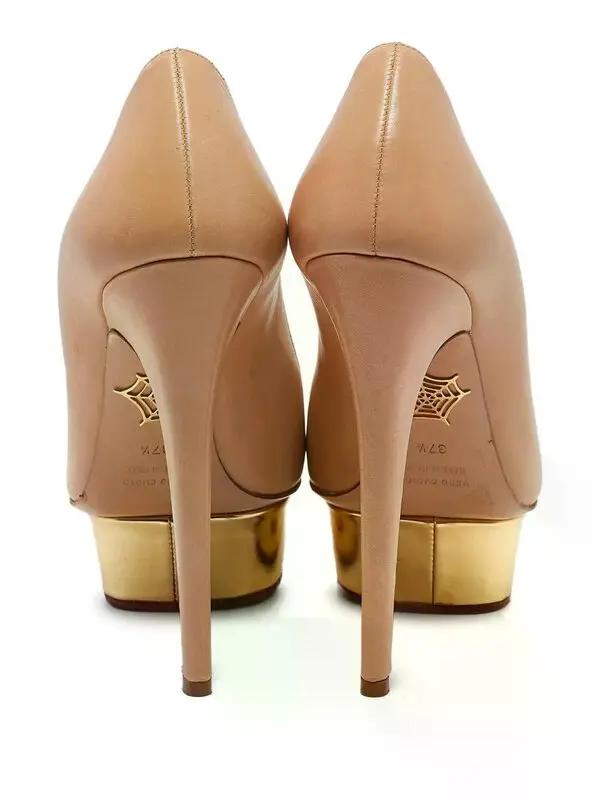 CHARLOTTE OLYMPIA 140mm Leather Platform Pumps - Neutrals