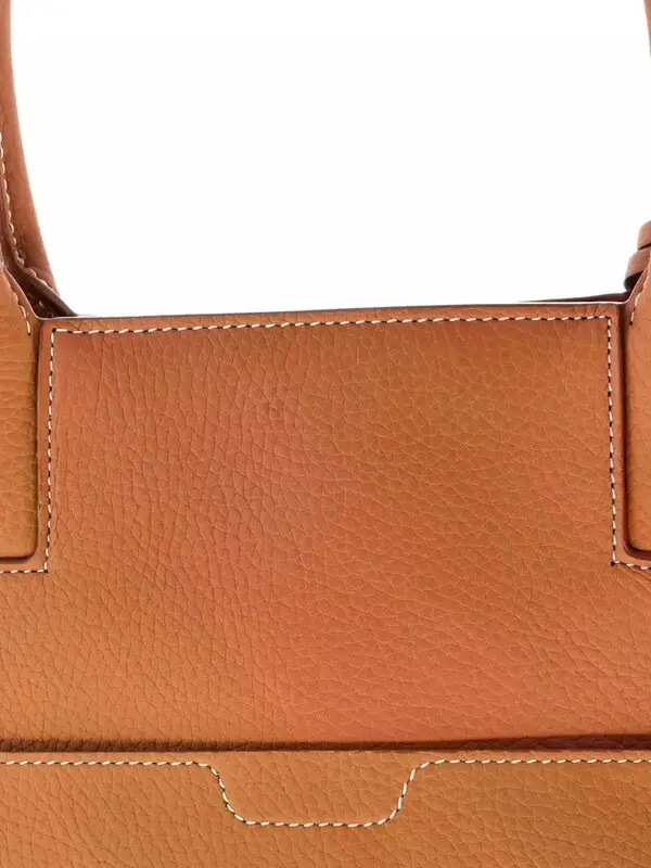 Burberry Frances Leather Medium Tote Bag - Brown