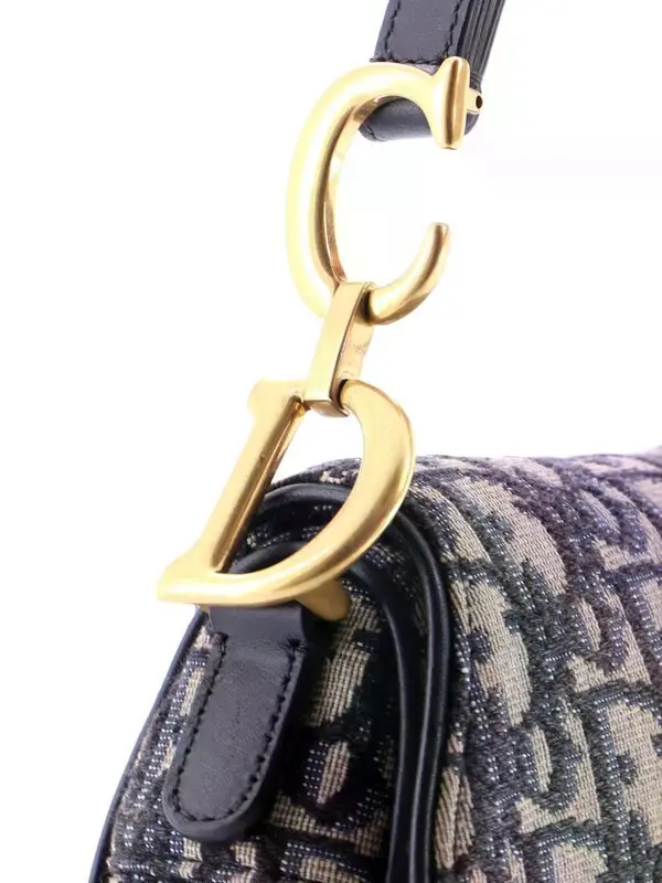 Dior Saddle Handbag Oblique Canvas Mini Shoulder Bag - Blue