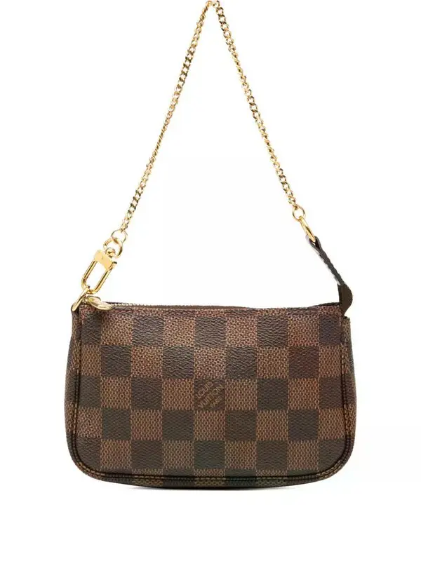 LOUIS VUITTON 2012 Damier Ebene Mini Pochette Accessoires - Brown