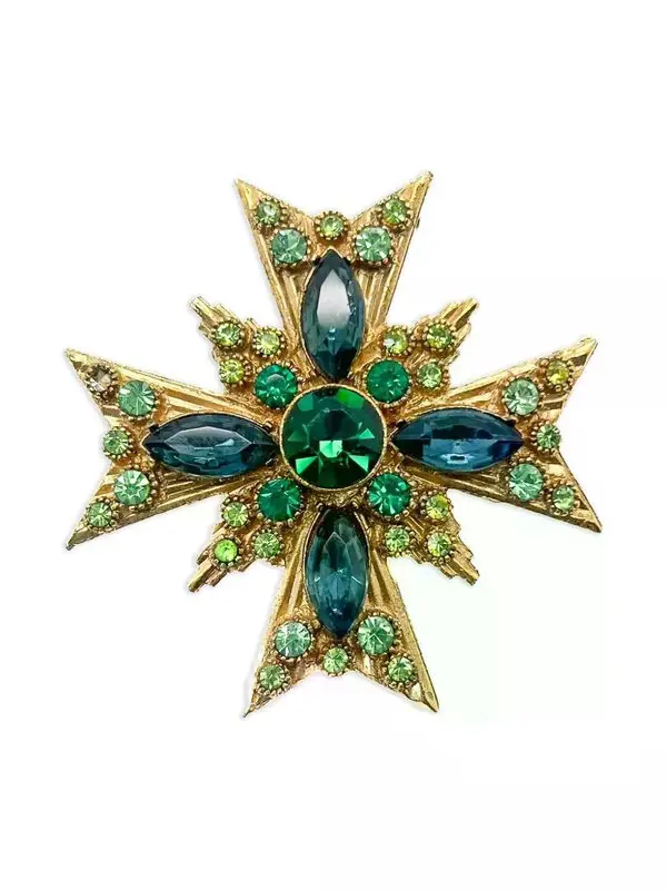 JENNIFER GIBSON JEWELLERY 1960s Cruciform Brooch - Gold
