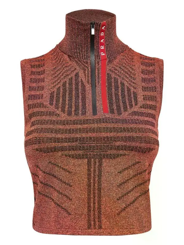 Prada Geometric-pattern Knitted Top