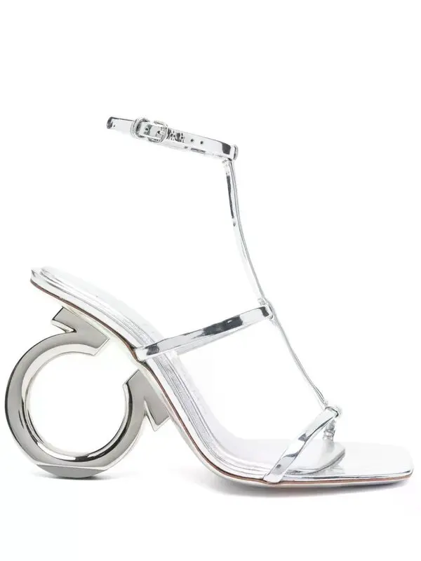 FERRAGAMO 105mm Elina Sandals - Silver