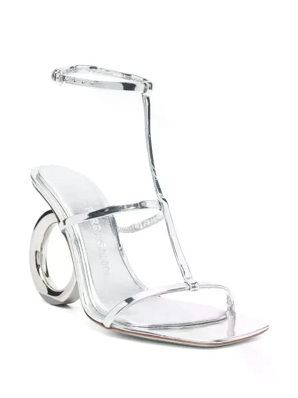 FERRAGAMO 105mm Elina Sandals - Silver