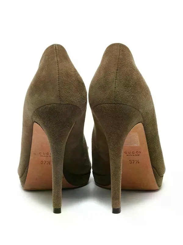 Gucci 110mm Suede Heeled Pumps - Green