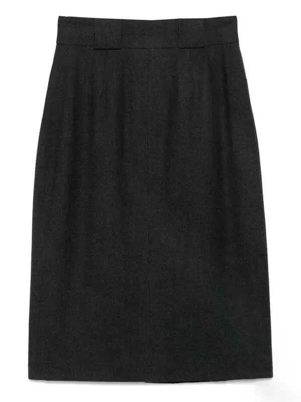 Hermès 1970s Wool Midi Skirt