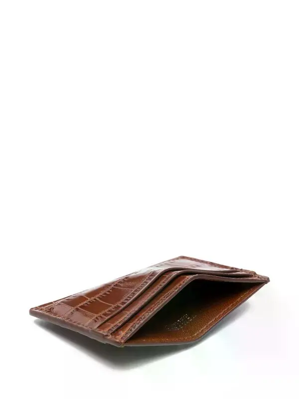 TOM FORD Crocodile-embossed Card Holder - Brown