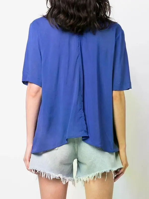 XACUS V-neck Short Sleeve Blouse