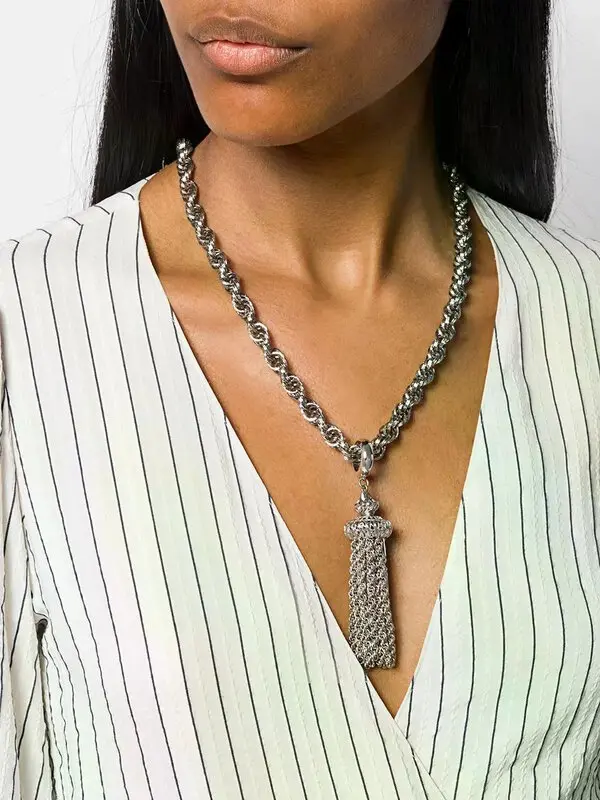 MONET 1970's Chain Tassel Necklace